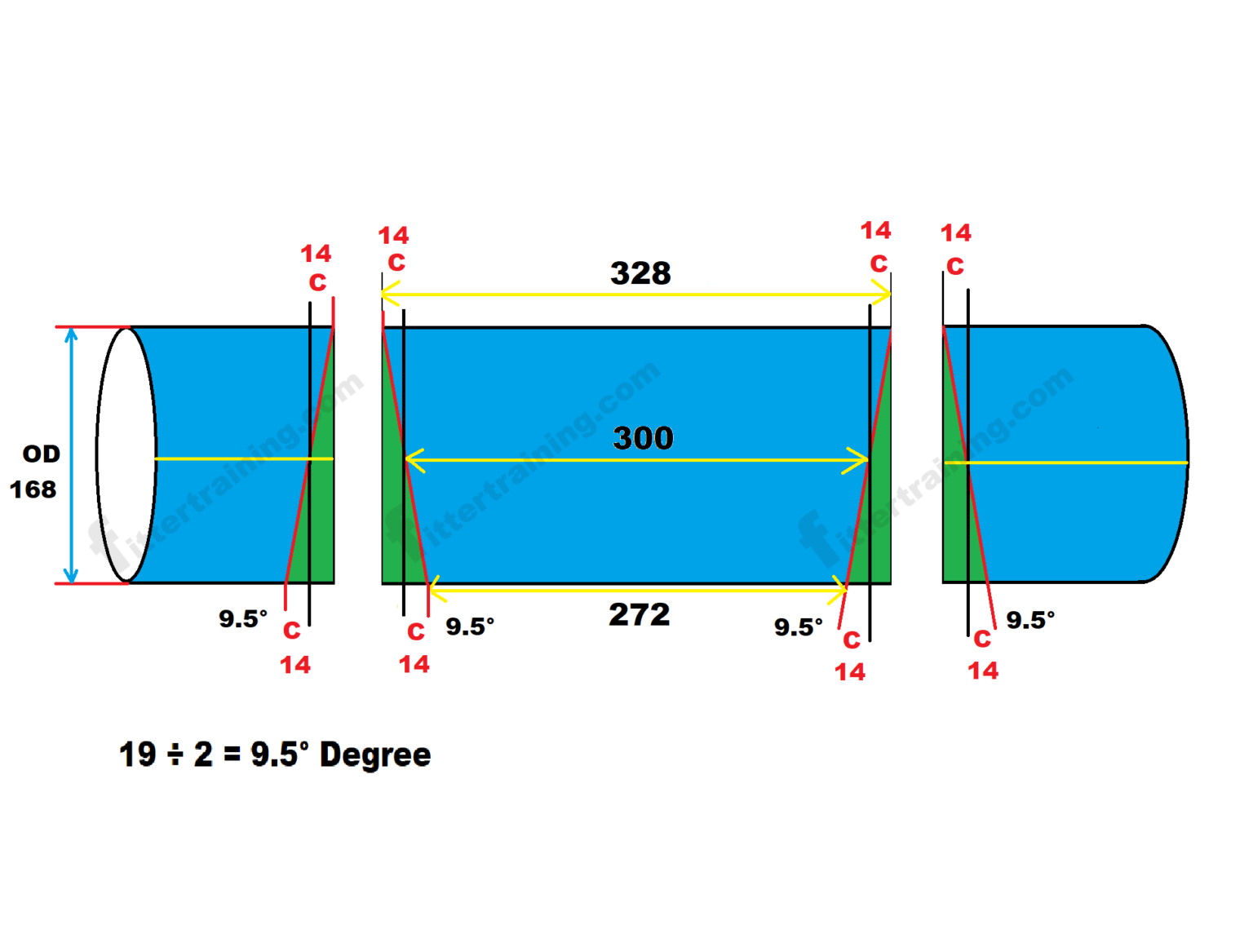 how to calculate miter cut pipe any degree - Fitter training