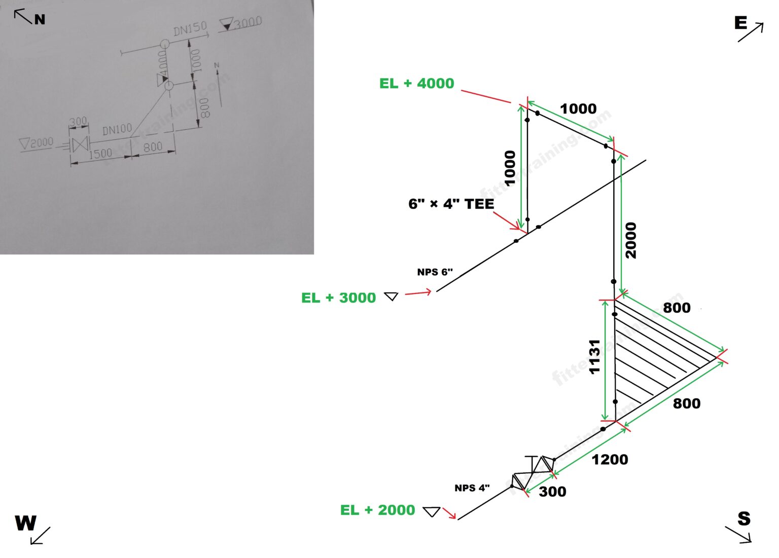 How to make G.A.D pipe drawing to isomeric pipe drawing - Fitter training