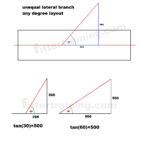 Unequal lateral pipe branch layout | Lateral pipe branch marking with ...