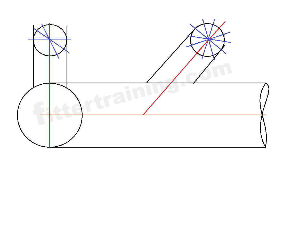 Unequal lateral pipe branch layout | Lateral pipe branch marking with ...