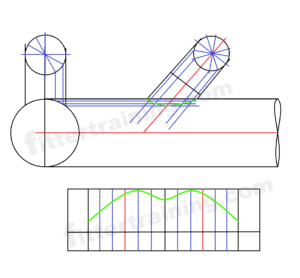 Unequal lateral pipe branch layout | Lateral pipe branch marking with ...