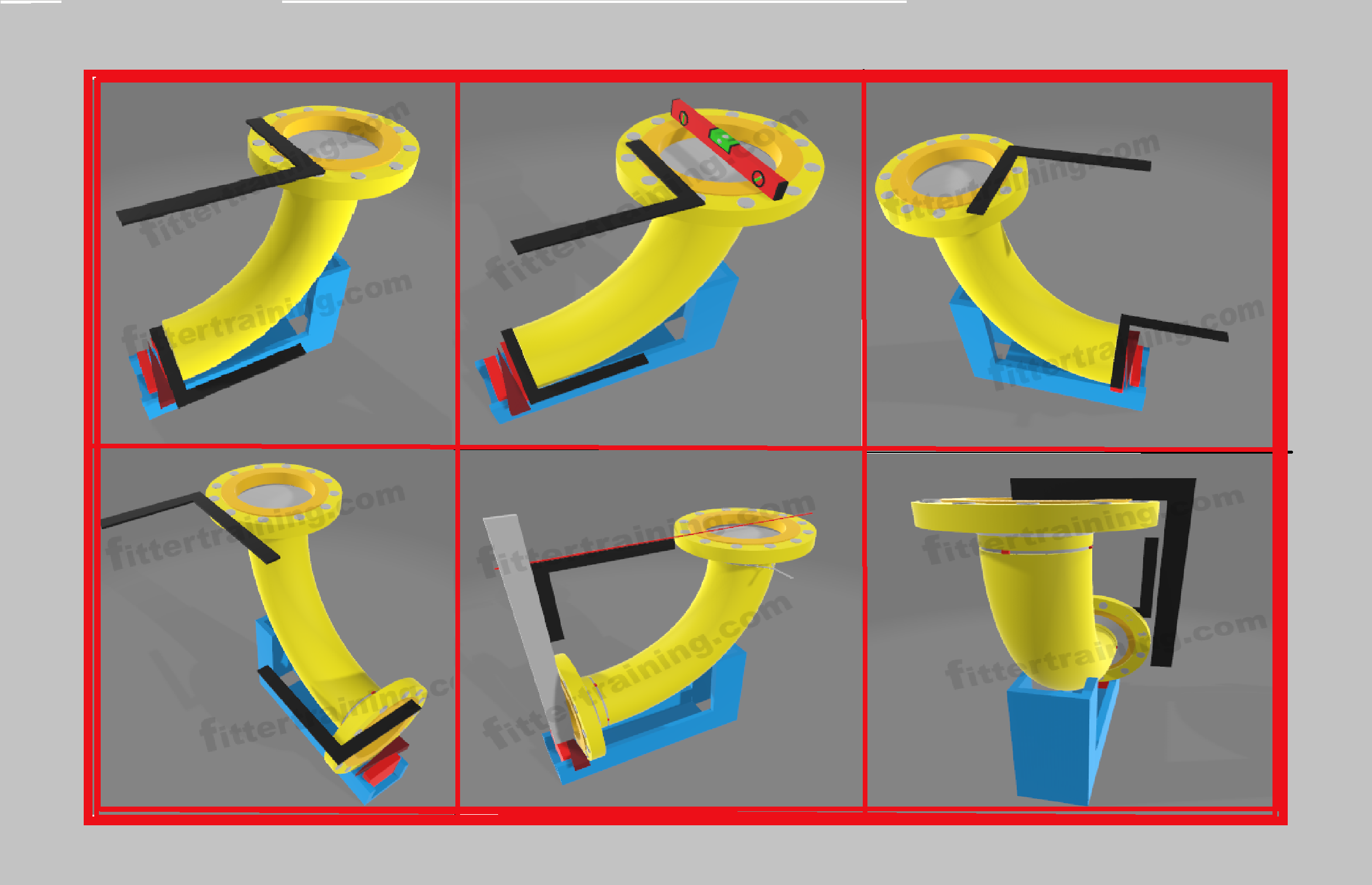 How to check parallel with right angle in elbow to flange fitting ...