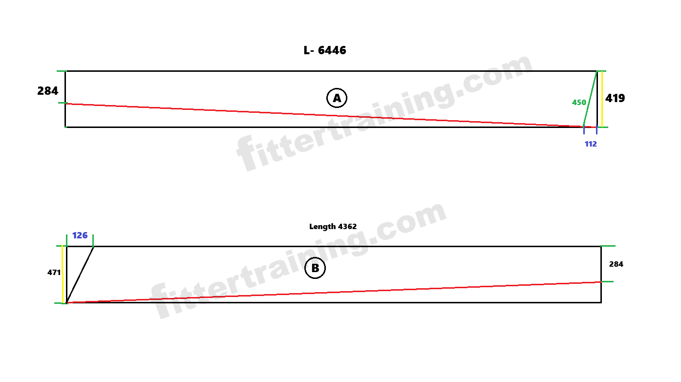 structural beam degree web plate layout marking / structural rafter and ...