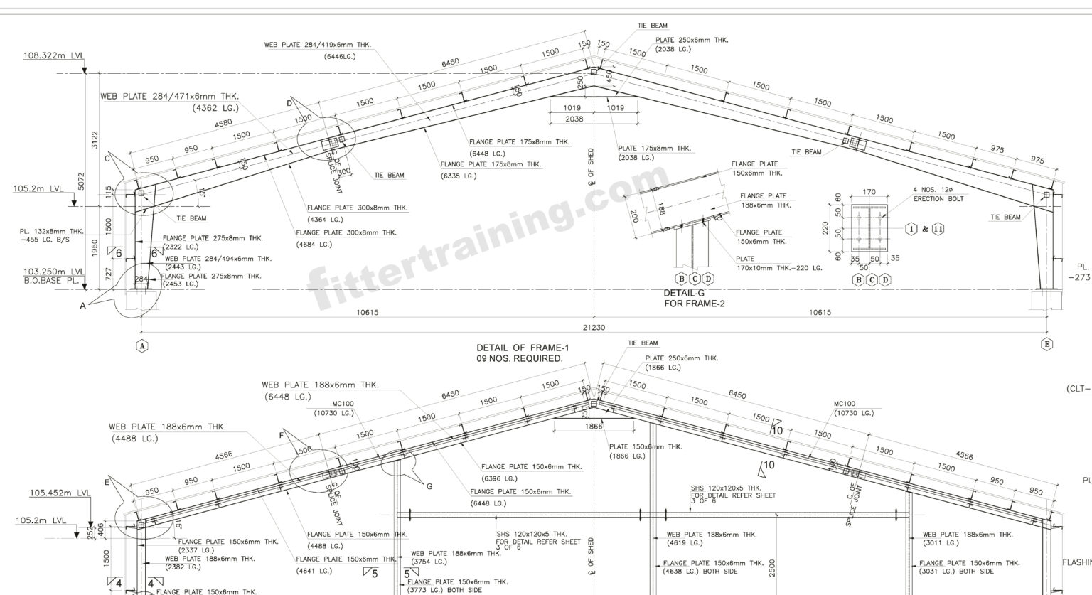 structural beam degree web plate layout marking / structural rafter and ...