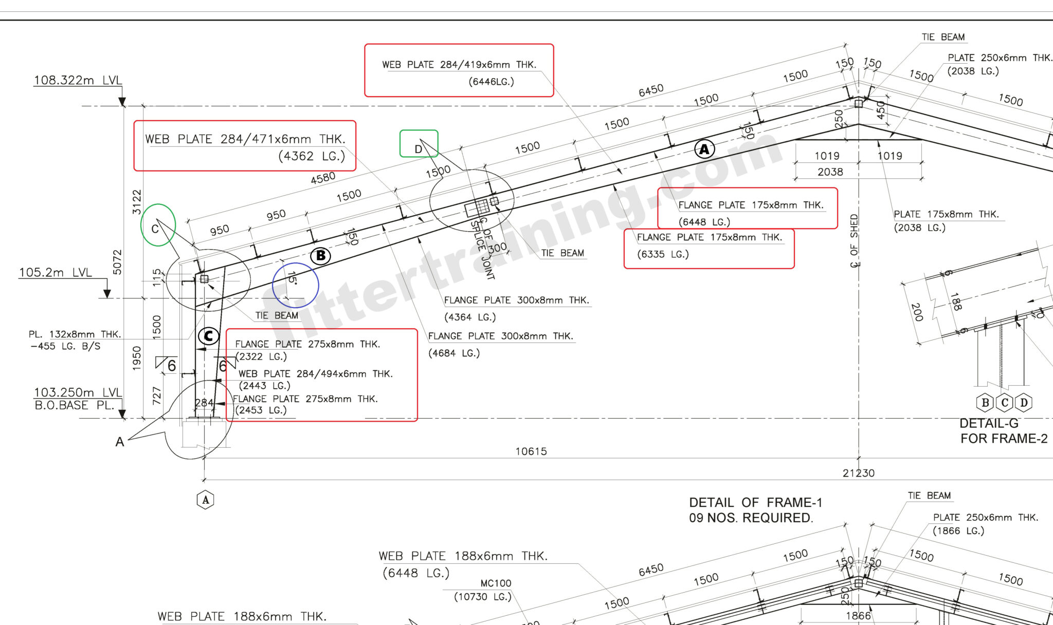 structural beam degree web plate layout marking / structural rafter and ...