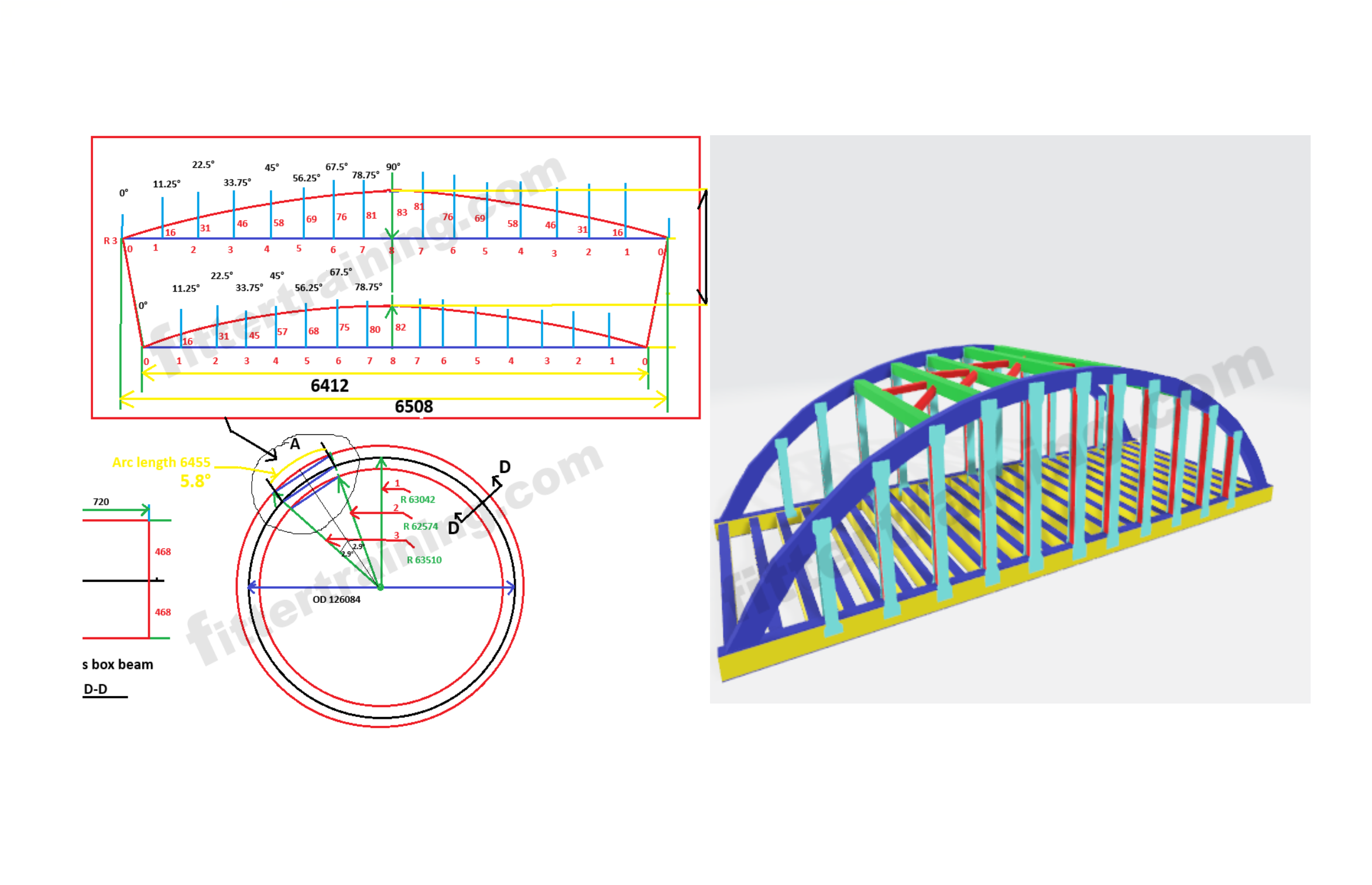 Road Over Bridge Bow String Steel Girder | How to marking radius plate ...