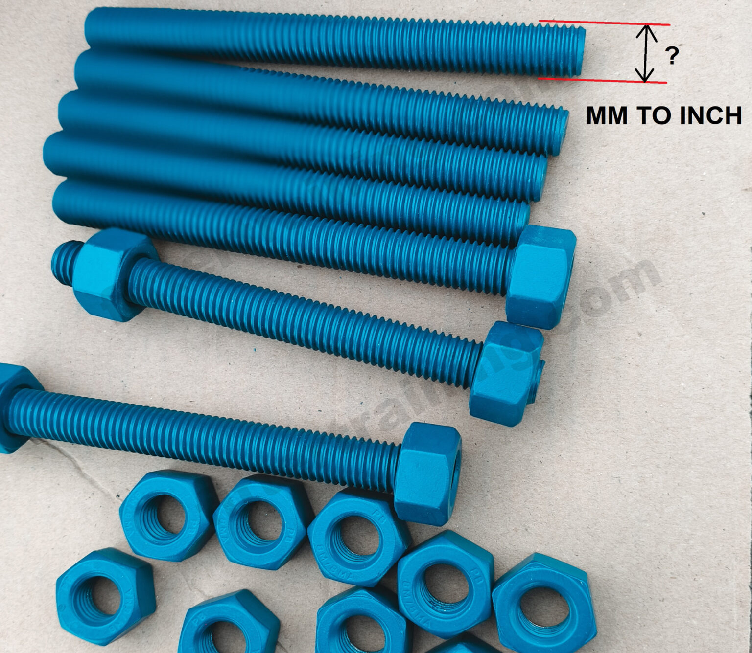 Bolt size calculation mm to decimal and inch - Fitter training