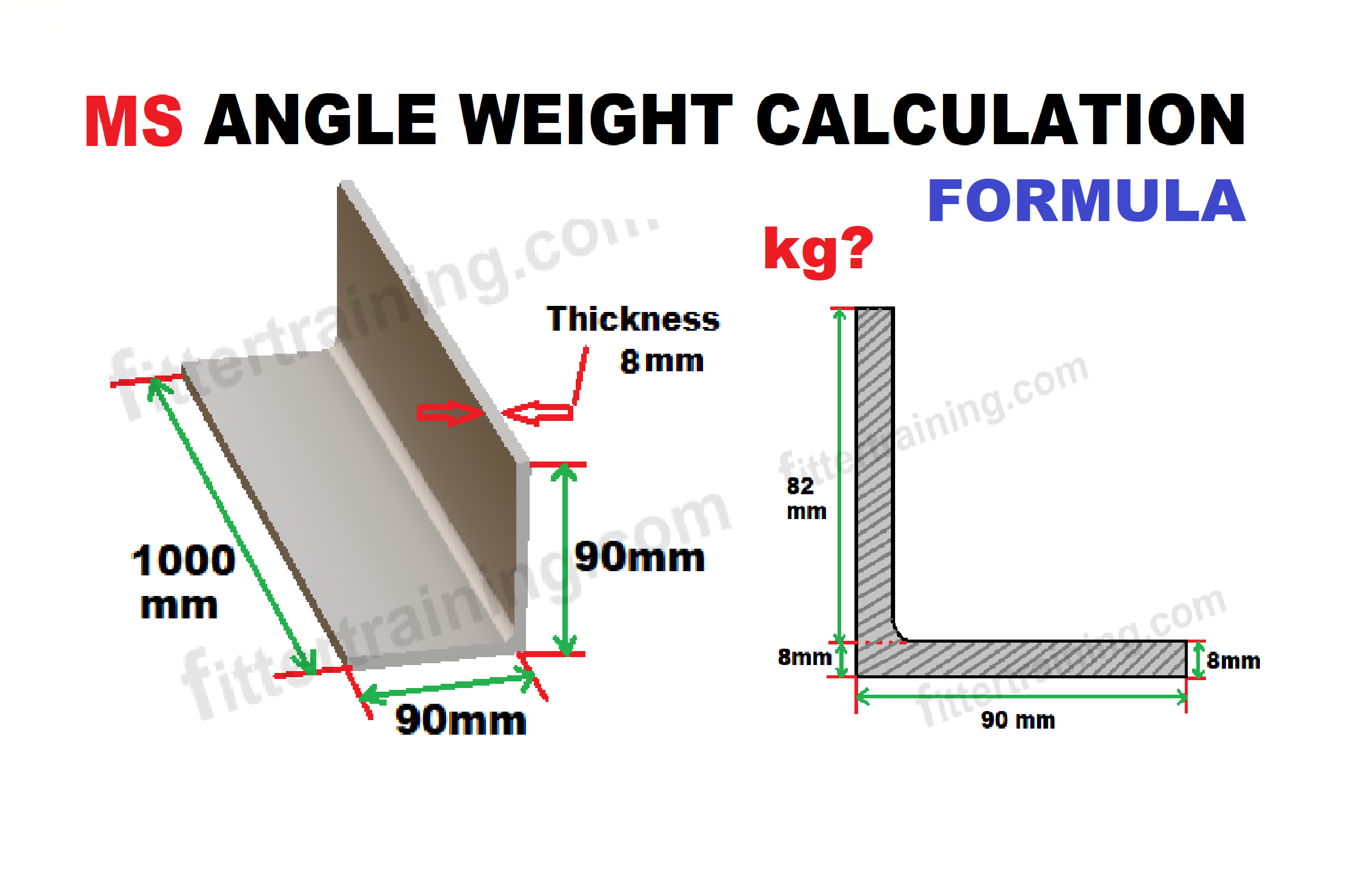 MS angle weight calculation in per meter | Structural steel angle weight calculation formula ...